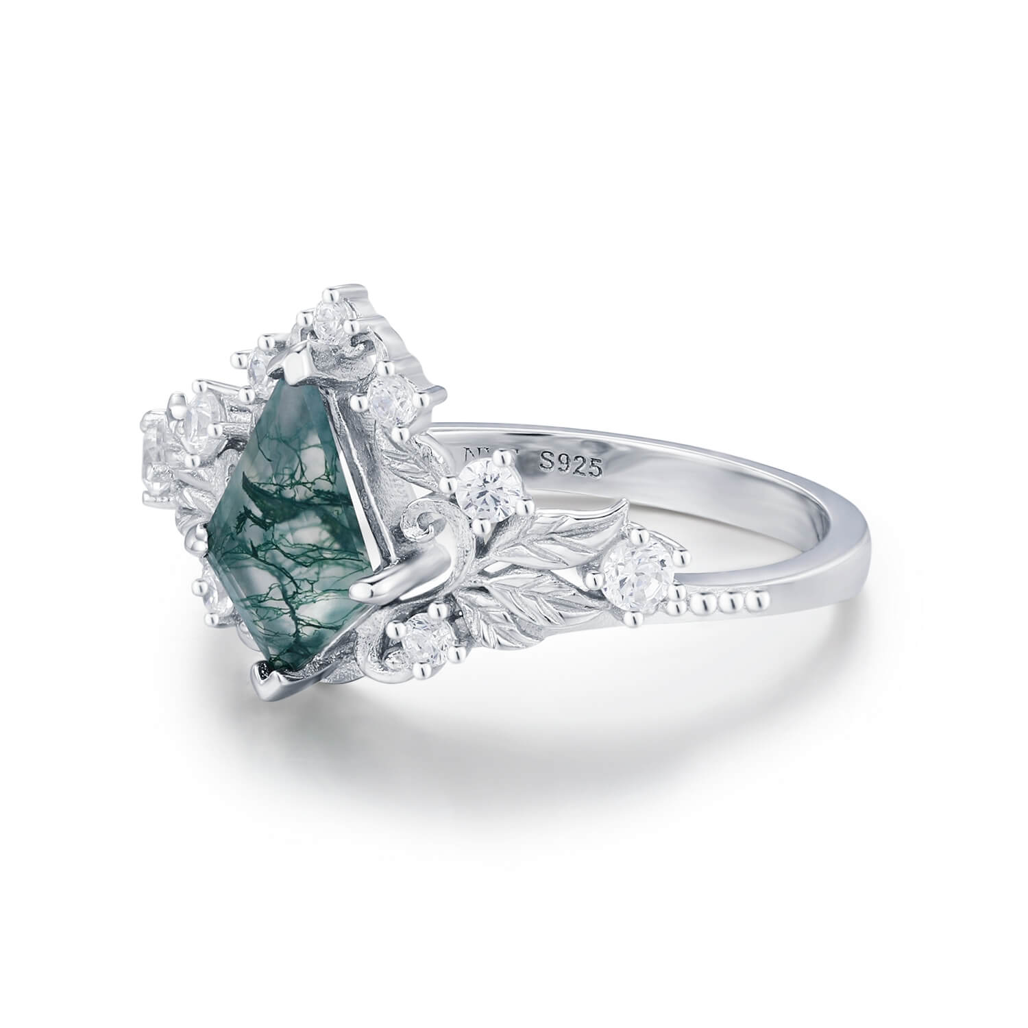 Regal Tiara Moss Agate Ring© – Azura New York