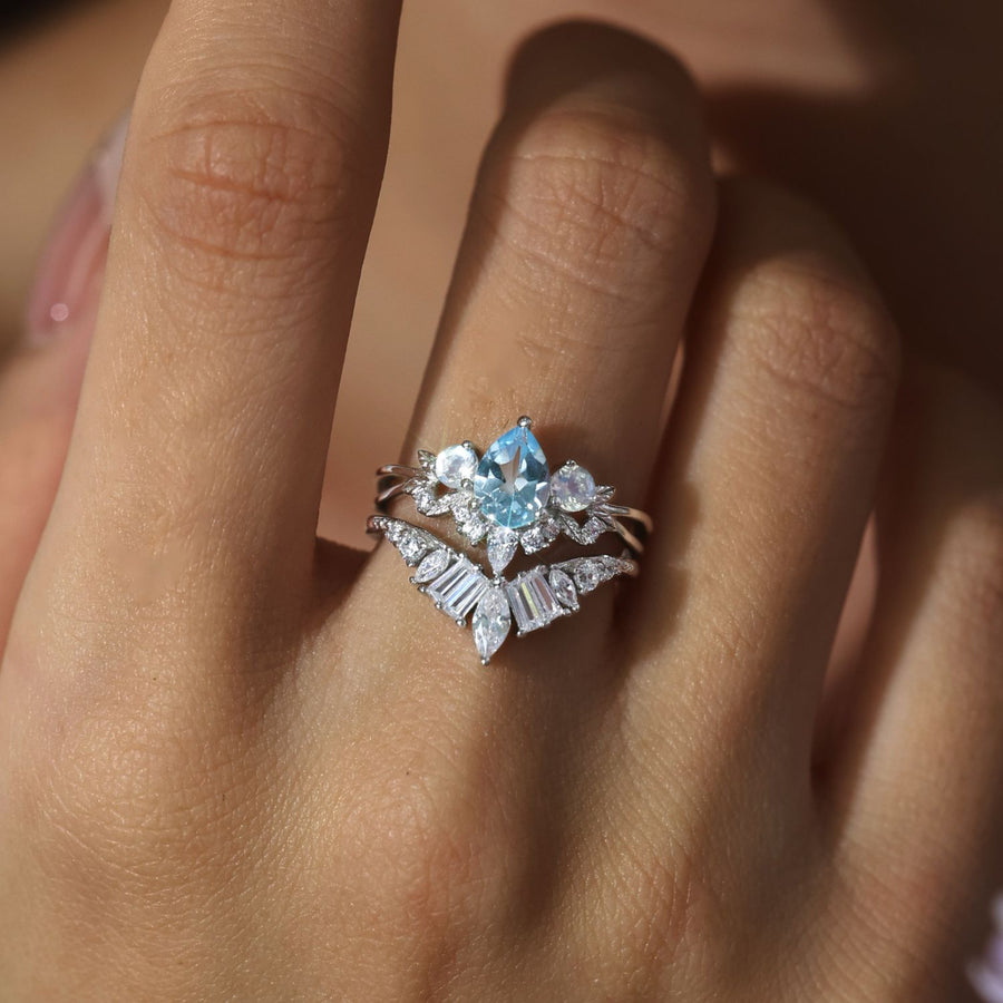 Laurel Grove Aquamarine Moonstone Ring© – Azura New York
