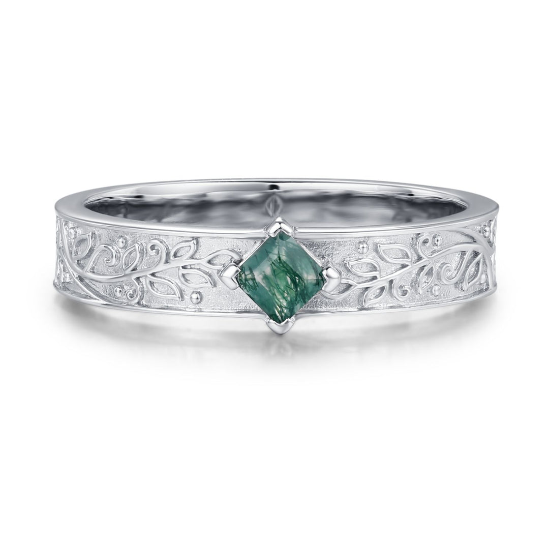 Oakleaf Moss Agate Ring (Male) – Azura New York
